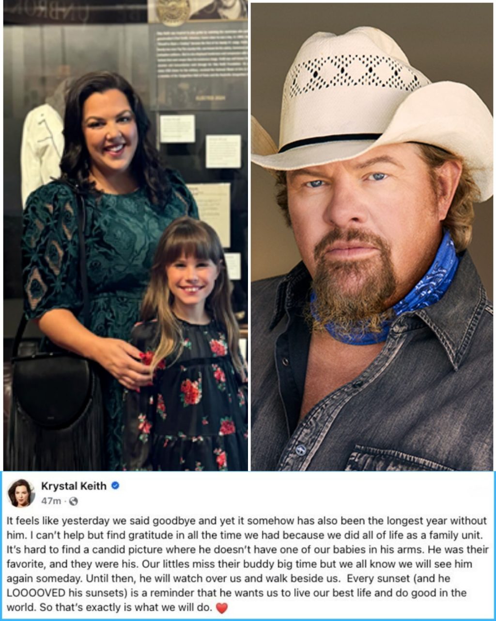 Toby Keith’s daughter Kystal Keith paying tribute to her late father in ...